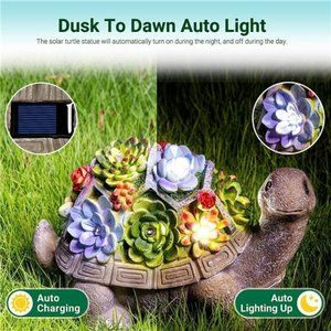 Accents | Solar Garden Statues Turtle Figurine Garden Decor With 7 Leds ...
